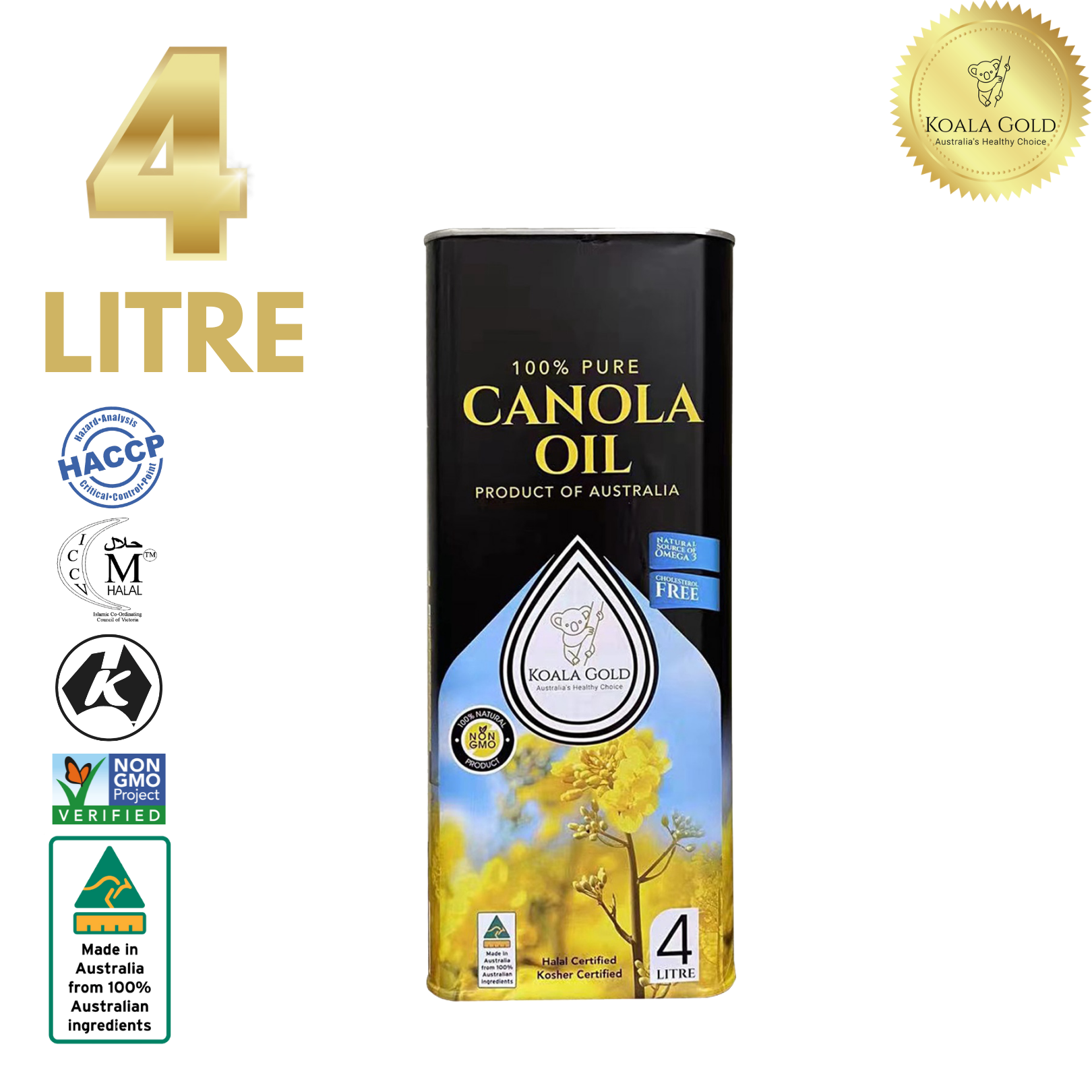 Koala Gold Canola Oil 4L Tin – Koala Gold